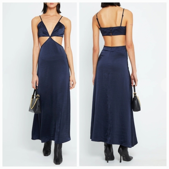 O.P.T. | Dresses | New With Tag Opt Cutout Maxi Dress Navy Blue Cutout ...